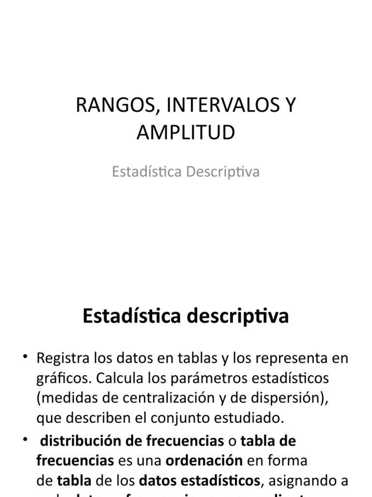 Rango y Frecuencias en Estadística Descriptiva | PDF