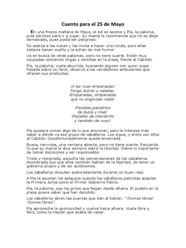 Cuento para El 25 de Mayo | PDF