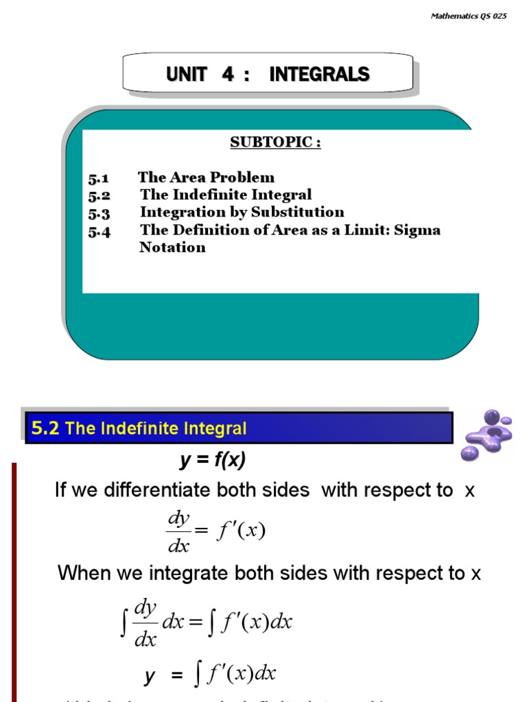 Unit 4: Integrals Unit 4: Integrals | Download Free PDF | Integral ...