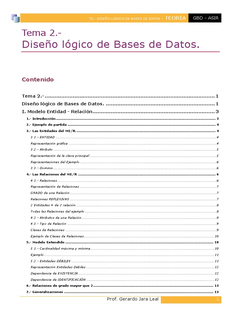 Modelo Entidad Relacion | PDF | Modelo relacional | Bases de datos
