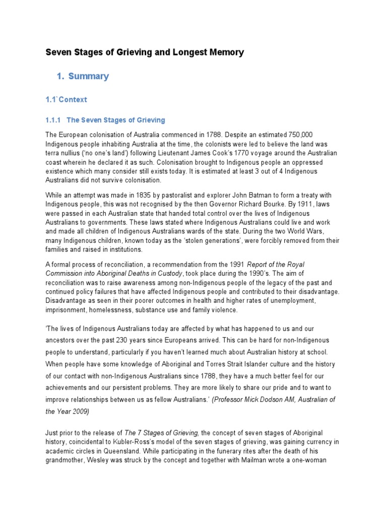 Seven Stages of Grieving and Longest Memory 11-18-19 | PDF | Indigenous ...