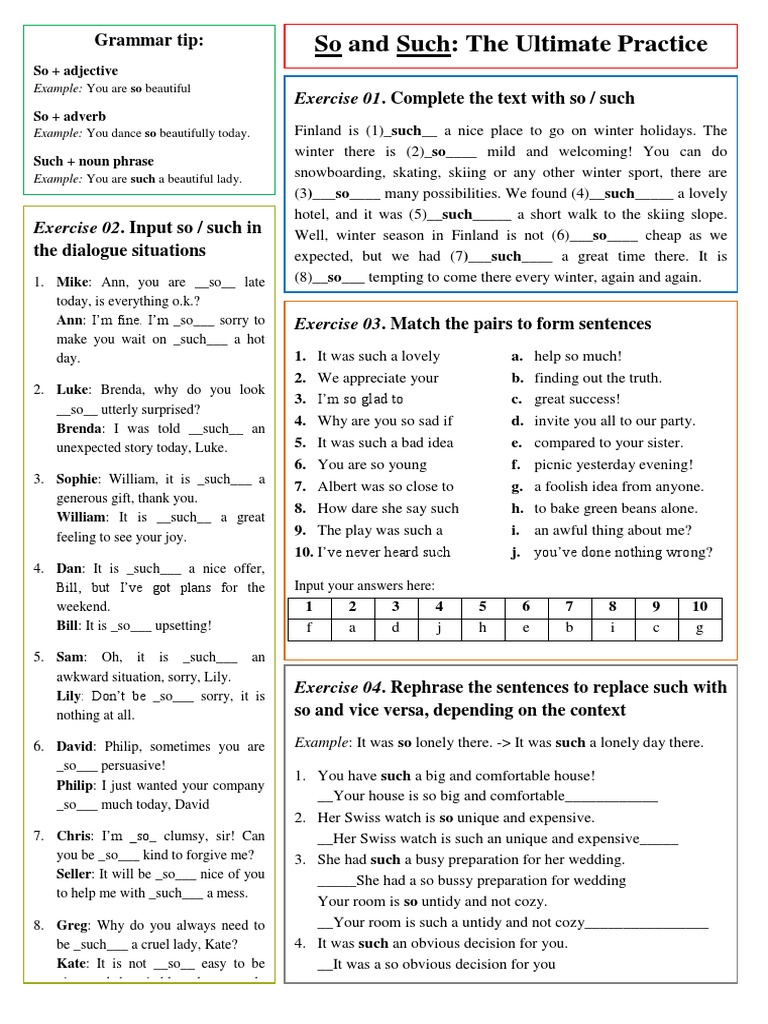 So and Such: The Ultimate Practice | Descargar gratis PDF | Adverb ...