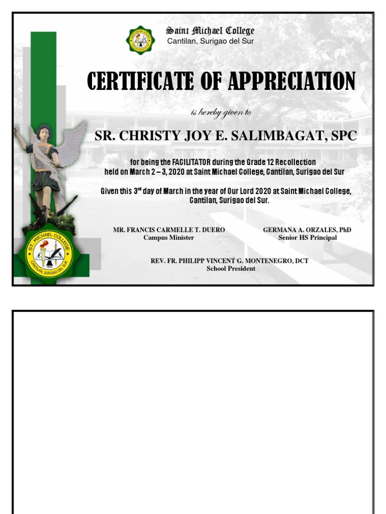 Certificate Recollection Speaker | PDF