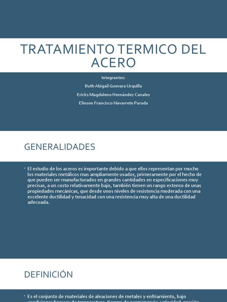Tratamiento Termico Del Acero | PDF | Tratamiento a base de calor | Acero