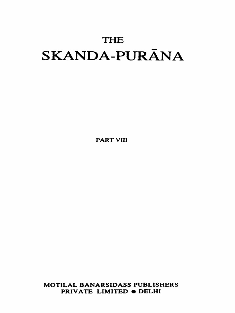 Skanda Purana 08 (AITM) | PDF | Hindu Mythology | Religion And Belief