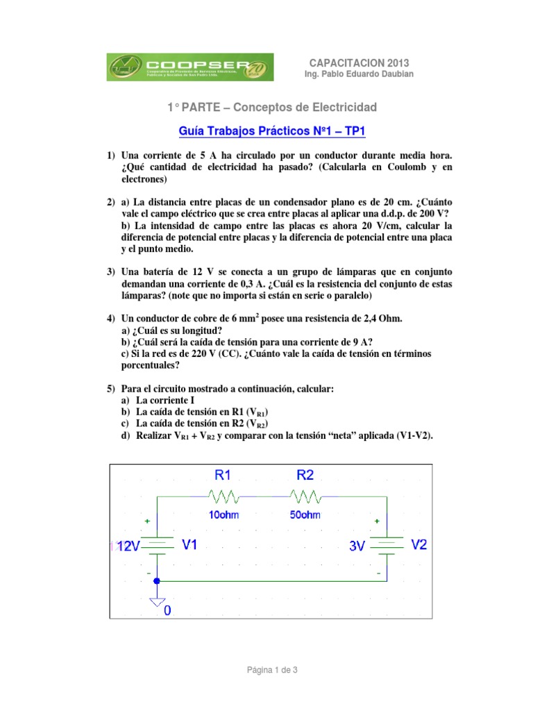 1d-Primera Parte - TP1 | PDF | Resistencia Eléctrica y Conductancia ...