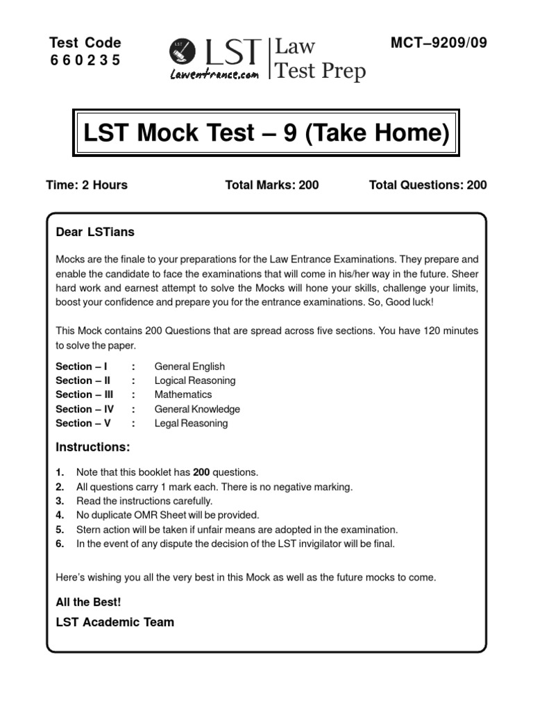 Clat Mock Question Paper | Pencil | Graphite