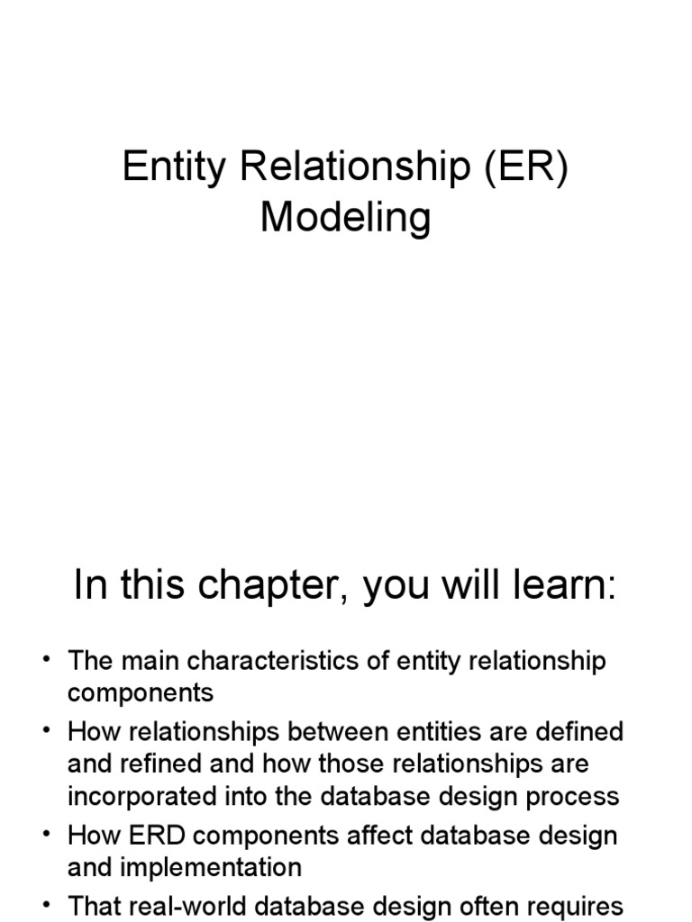 Entity Relationship Er Modeling | PDF | Data Model | Databases