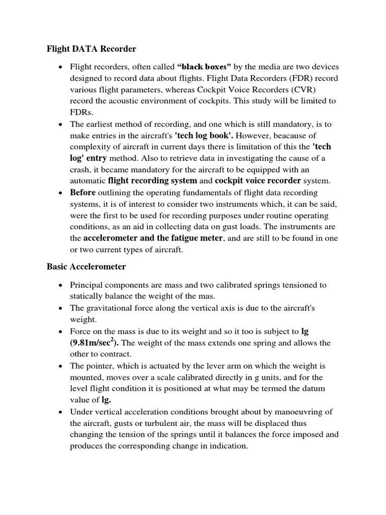 Flight DATA Recorder | Download Free PDF | Flight Recorder | Accelerometer