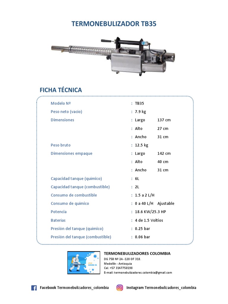 Ficha Tecnica Termonebulizador TB35 | PDF