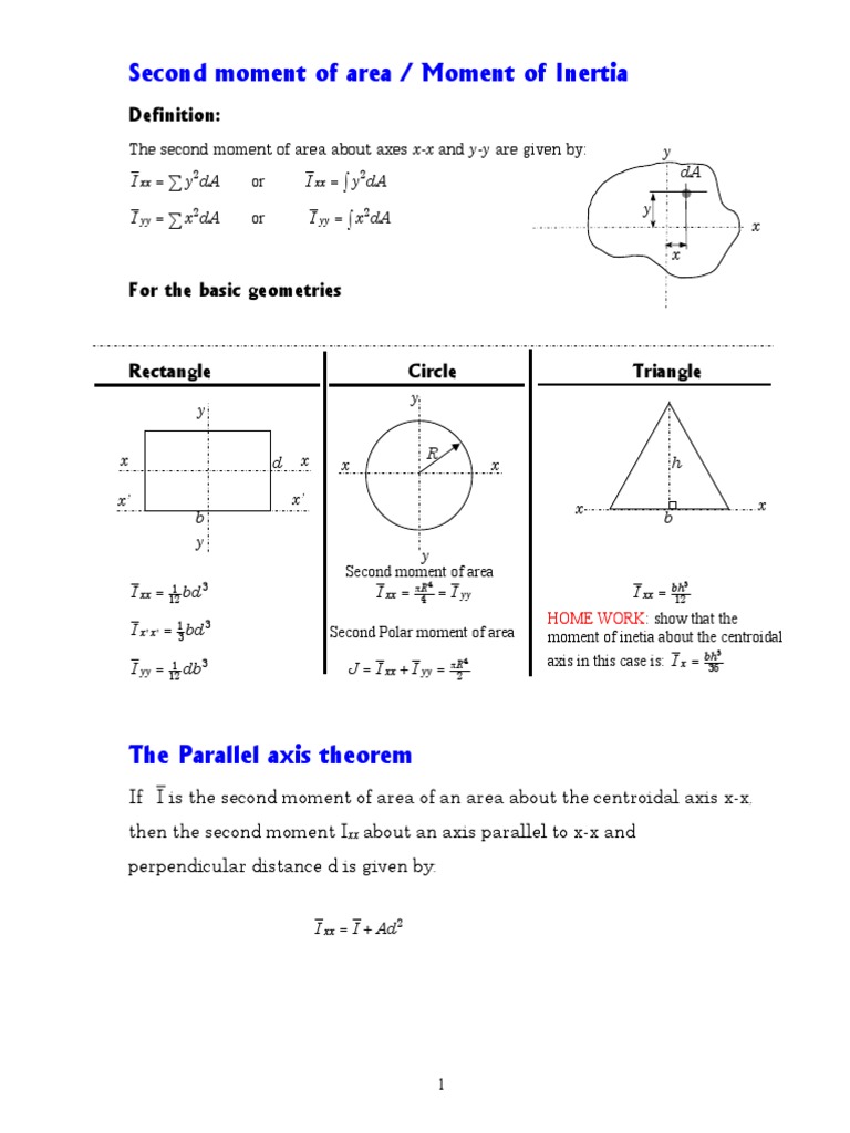 2nd Moment of Areas | PDF | Area | Classical Geometry