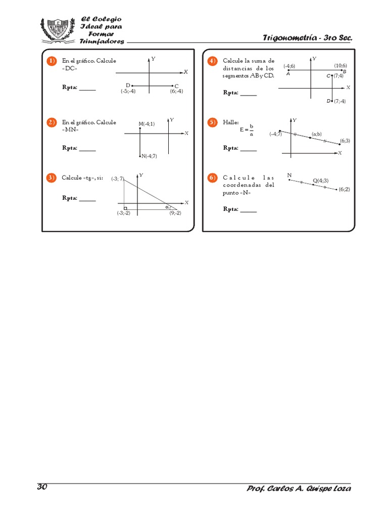 Geometría Analítica Coordenadas Del Punto Medio de Un Segmento II | PDF | Geometría | Espacio