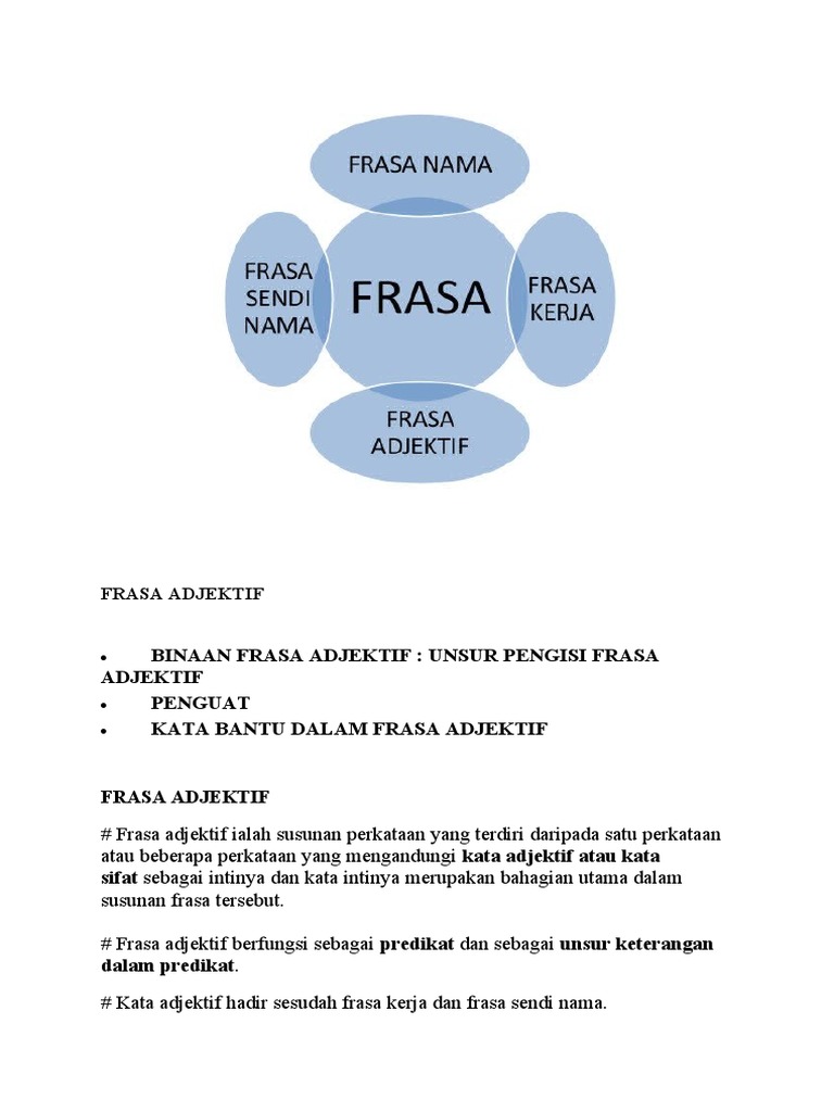 Nota Frasa Adjektif | PDF