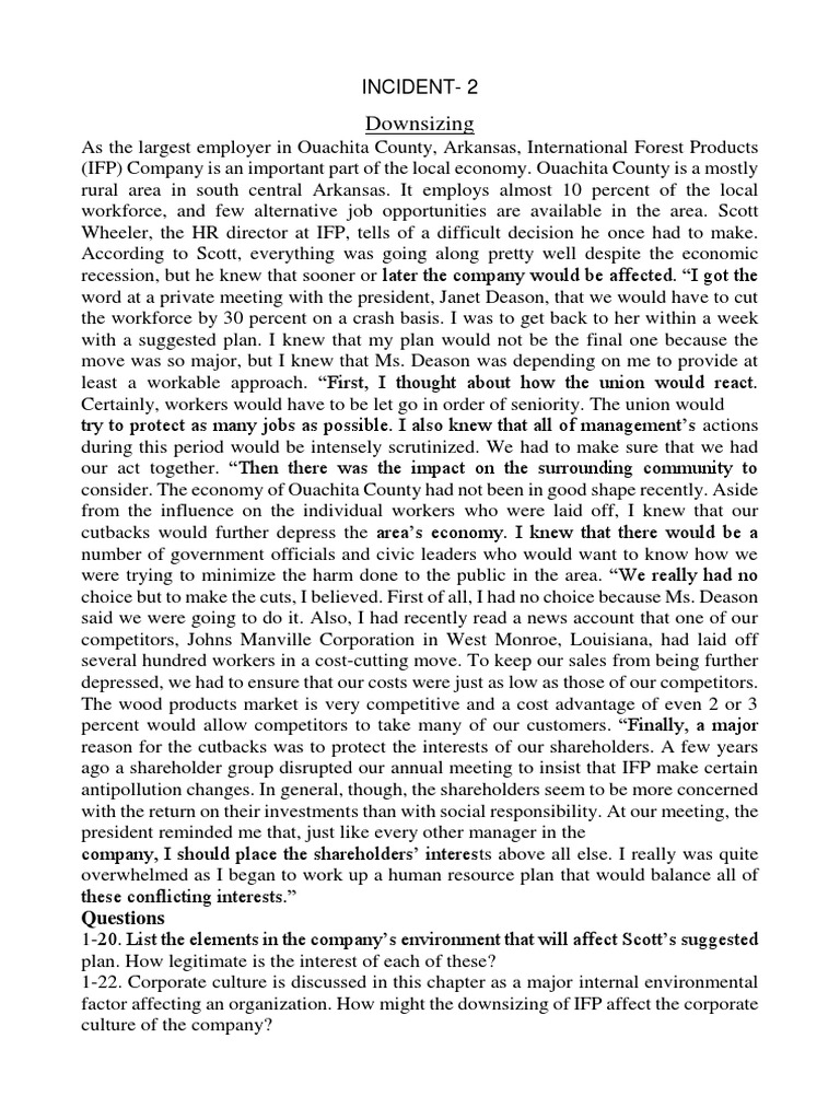 Downsizing: Questions | PDF | Layoff | Economies