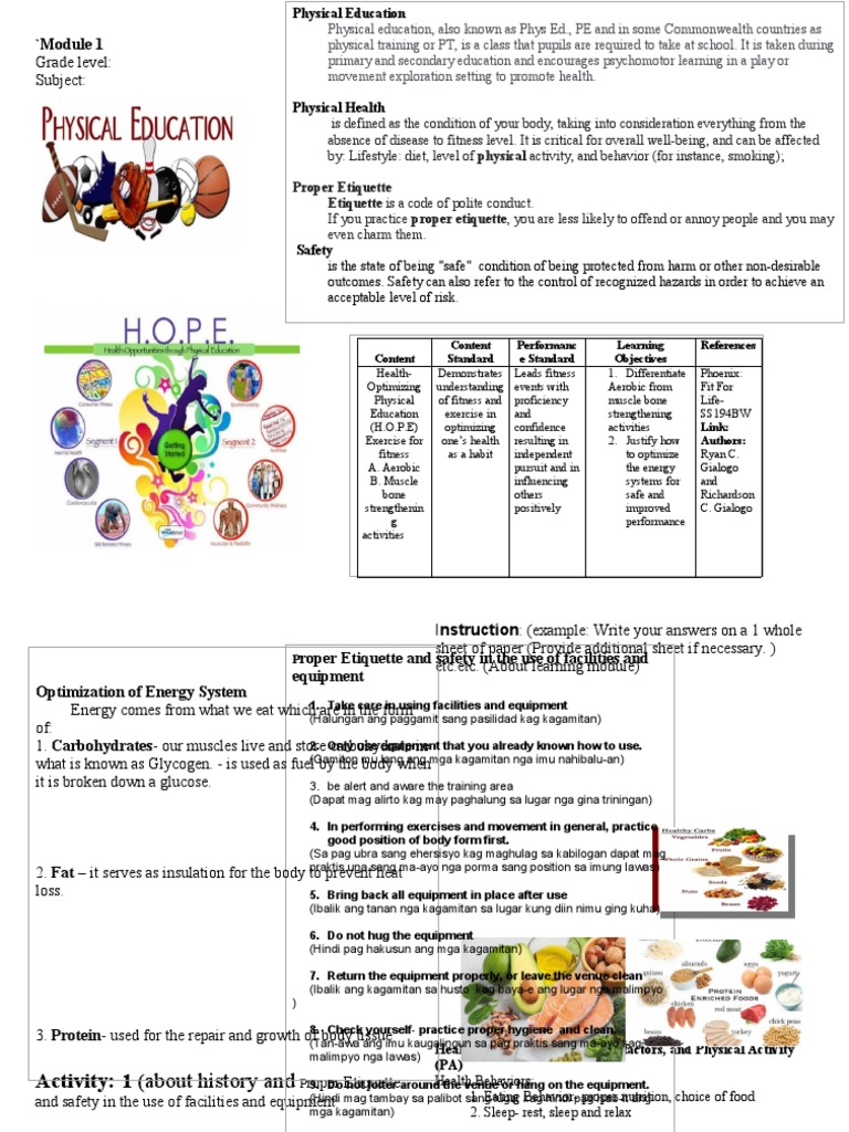 Grade 11 Physical Education | PDF | Physical Education | Physical Fitness