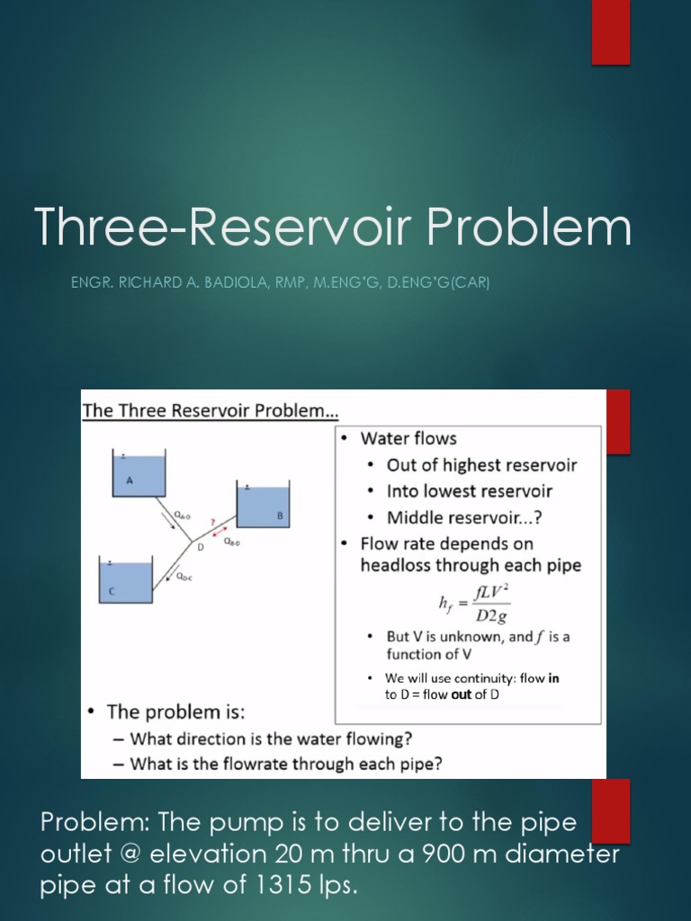 Three-Reservoir Problem Analysis | PDF | Technology & Engineering