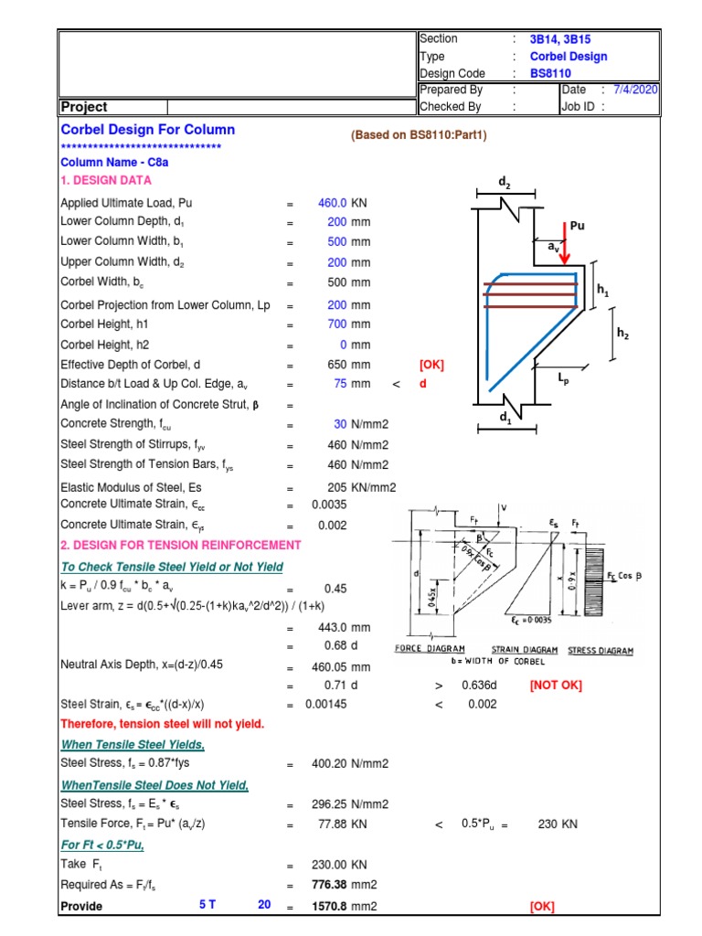 Corbel Design For Column : Project | Download Free PDF | Column ...