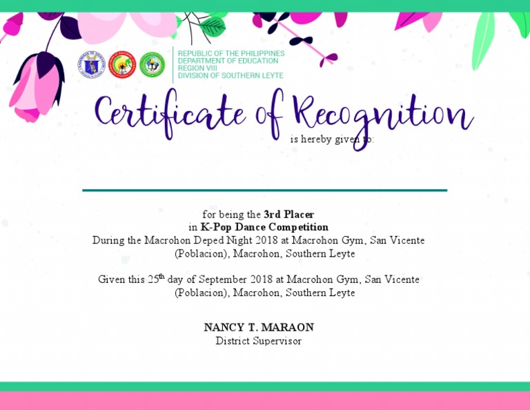 CERTIFICATE DEPED NIGHT