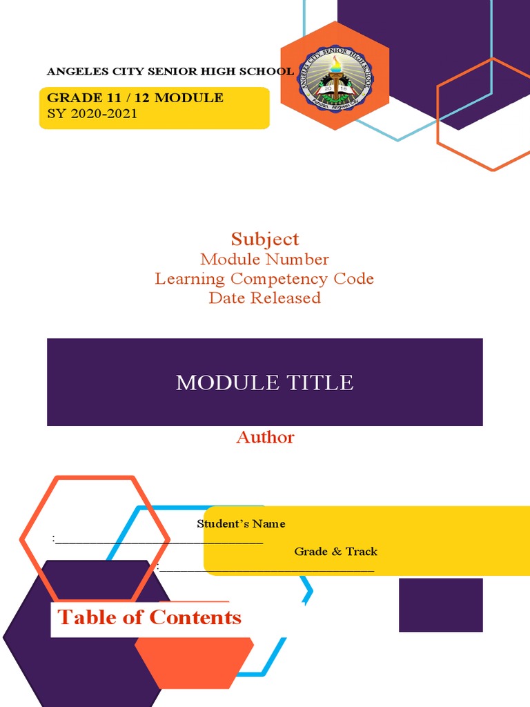 Acshs Module Template | PDF