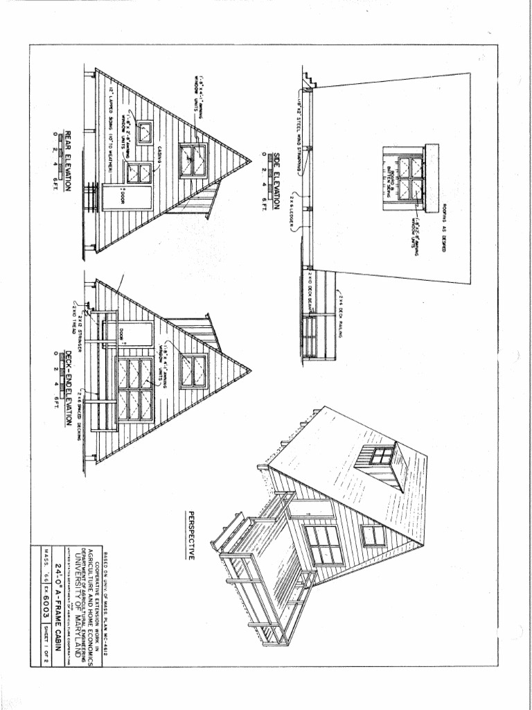 2 Story 24X24 A Frame Cabin With Outdoor Deck PDF | PDF
