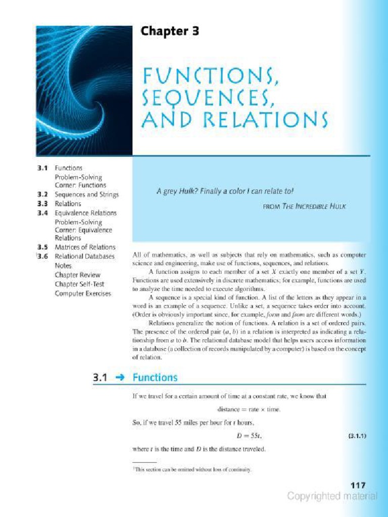 Functions, Sequence and Relations | PDF