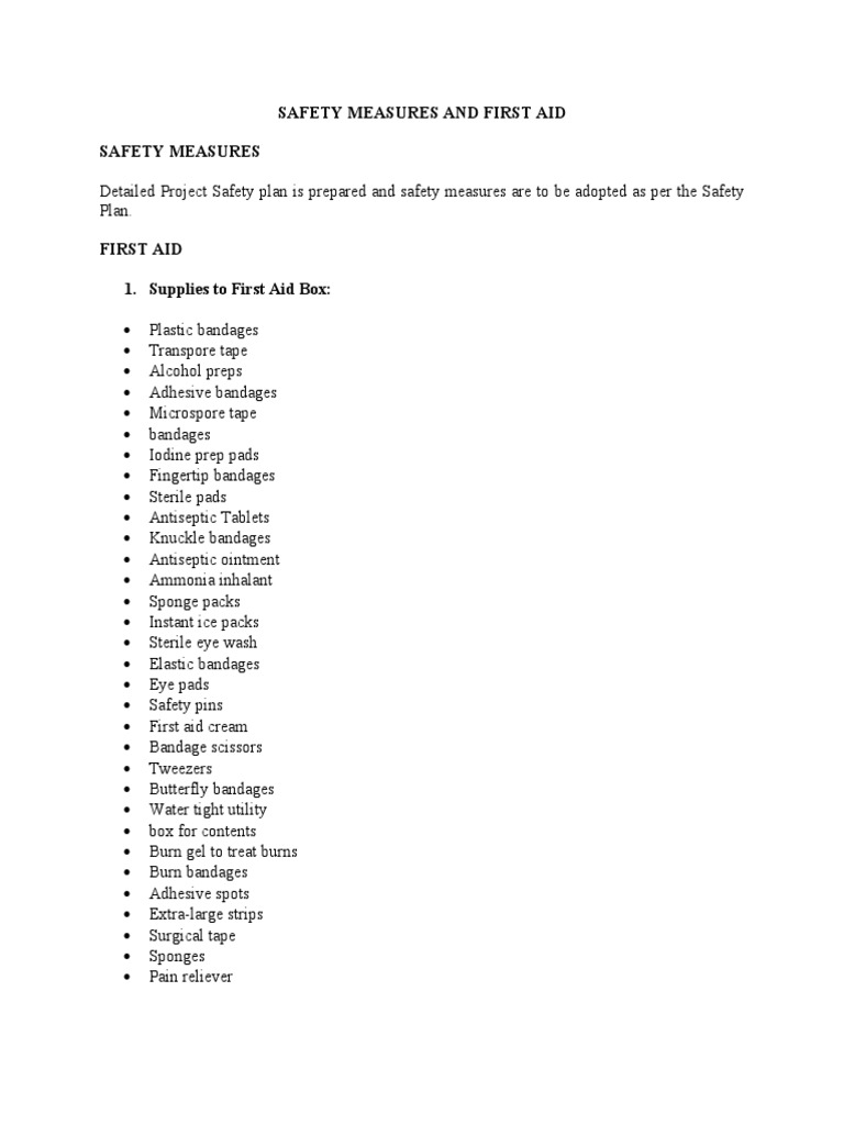 Safety Measures and First Aid | PDF | First Aid | Burn