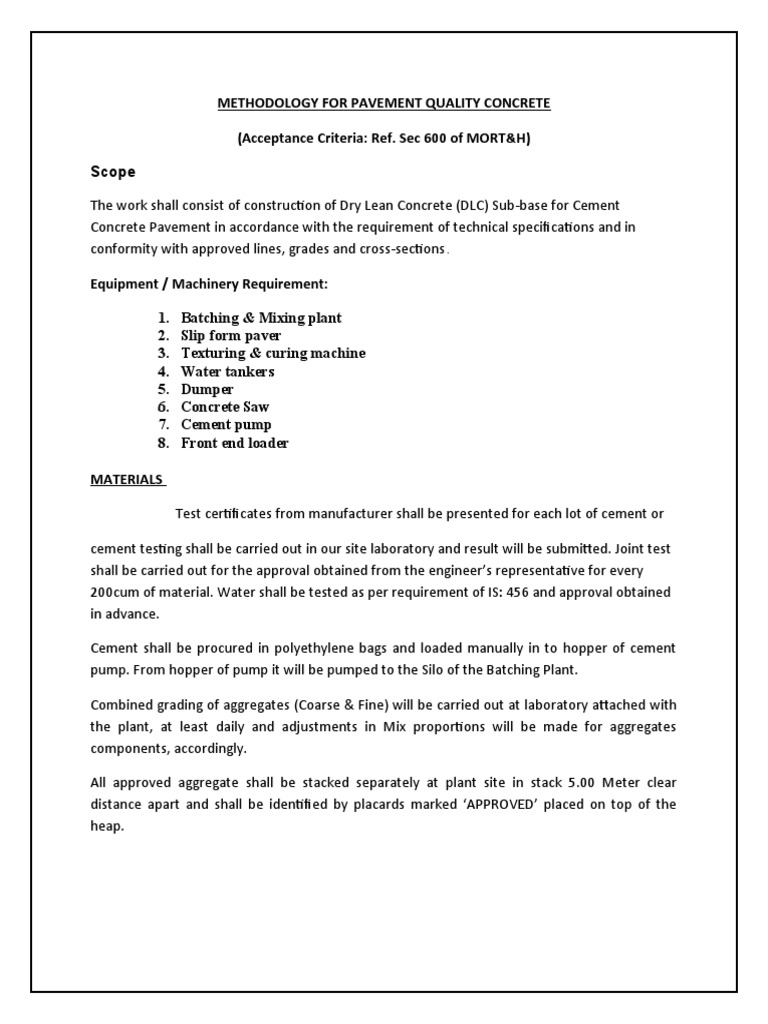 PQC Methodology-2 | PDF | Concrete | Cement