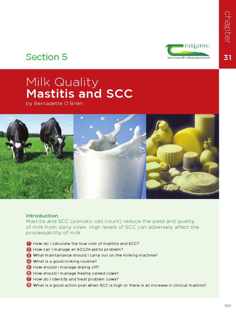 Milk Quality Mastitis And Scc Section 5 Pdf Dairy Livestock