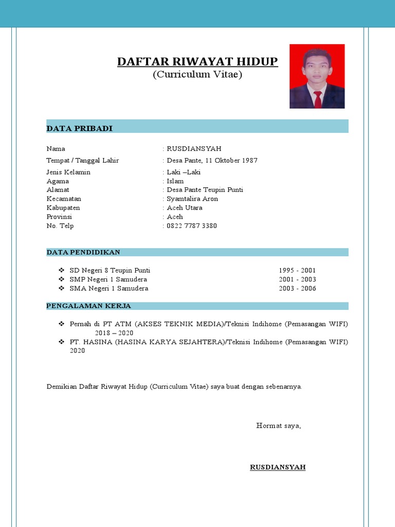 CV Wahyu | PDF
