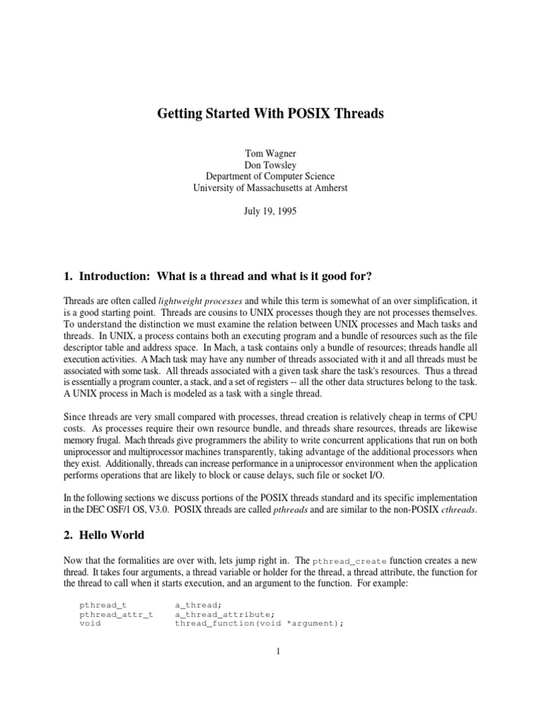 Pthreads-Getting Started With Posix Thread | PDF | Thread (Computing ... Pthreads-Getting Started With Posix Thread | PDF | Thread (Computing ...
