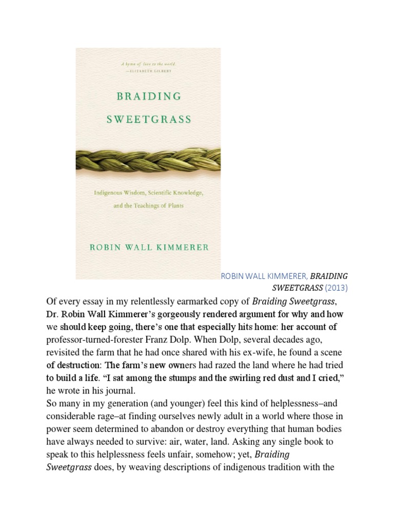 Robin Wall Kimmerer, Braiding Sweetgrass (2013) | PDF