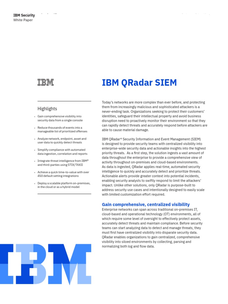 IBM QRadar SIEM - WP Feb-2019 PDF | PDF | Cloud Computing | Computer ...