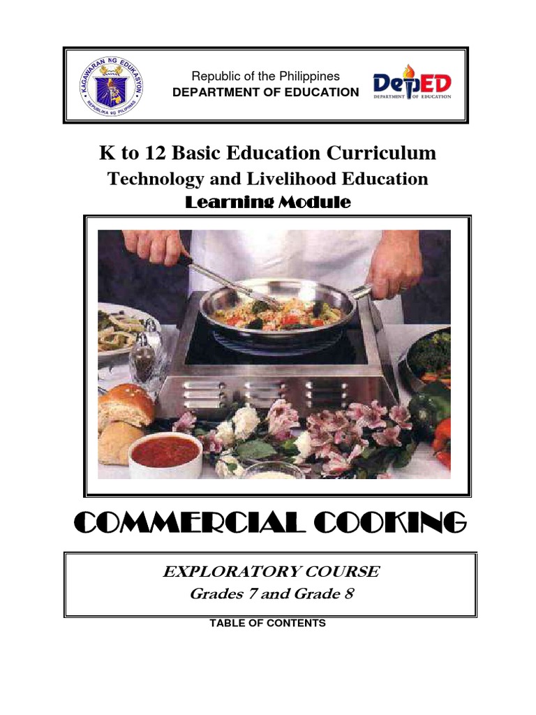 K To 12 Commercial Cooking Learning Module PDF | PDF | Housekeeping ...