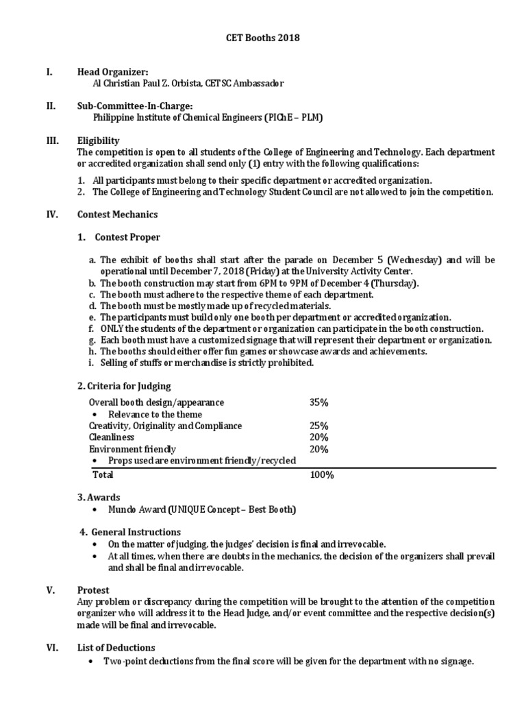 Booth and Parade Mechanics | PDF | Government
