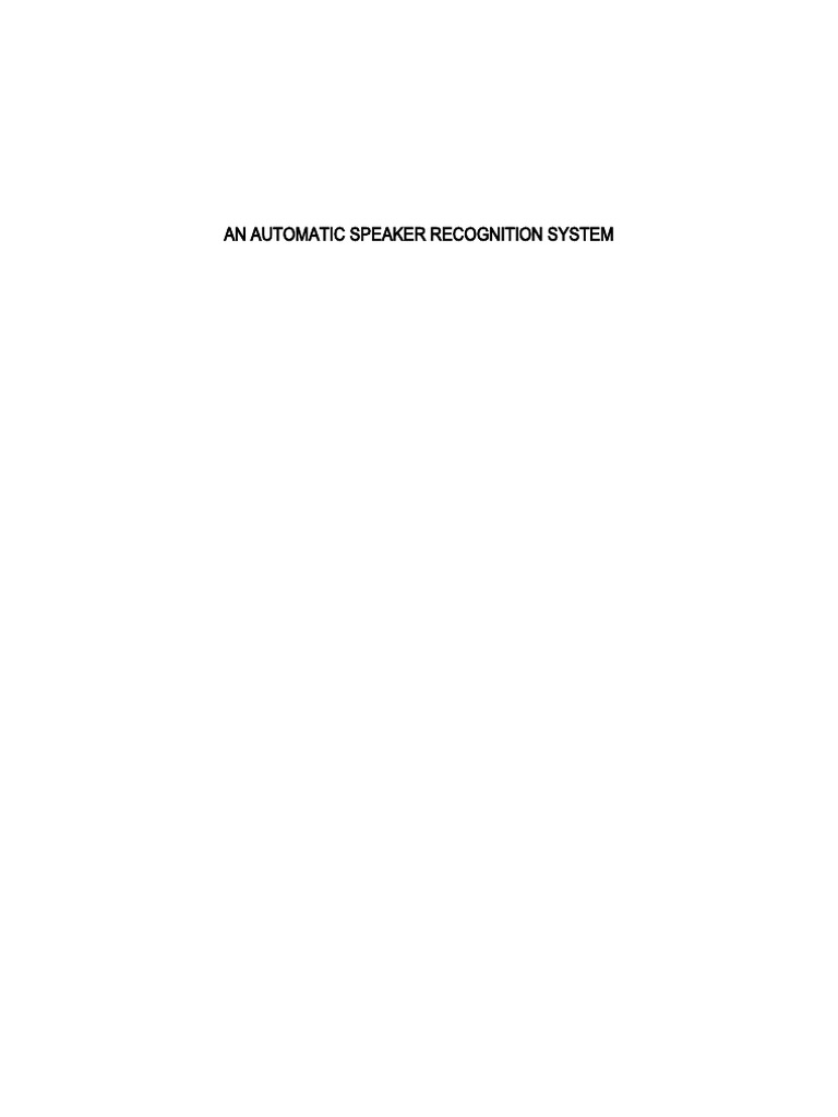 Speaker Recognition Pdf Sampling Signal Processing Fast Fourier