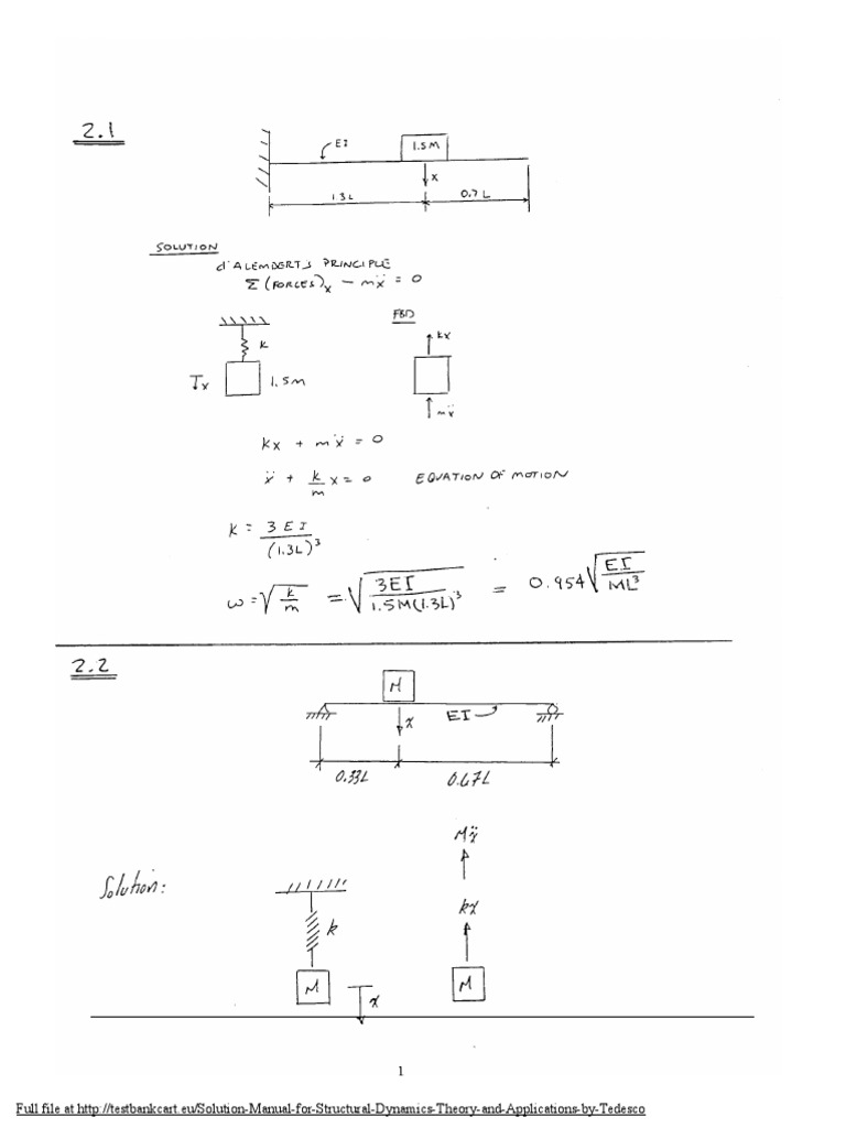 (PDF) Solution-Manual-for-Structural-Dynamics-Theory-and-Applications ...