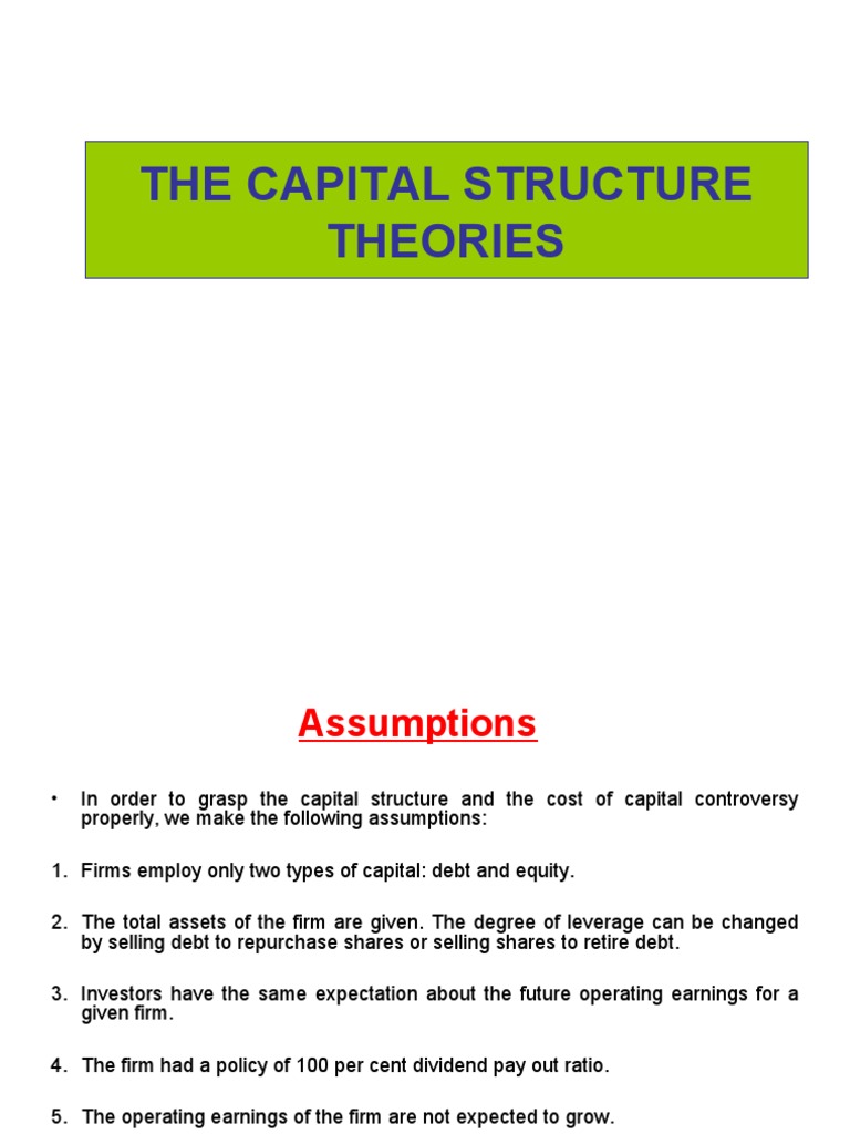 The Capital Structure Theories | PDF | Capital Structure | Cost Of Capital