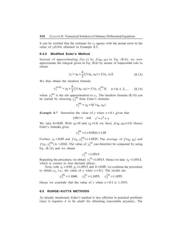 Runge Kutta Method Pdf Differential Equations Algorithms 