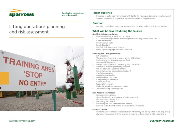 Lifting Operations Planning Risk Assessment PDF | Download Free PDF ...