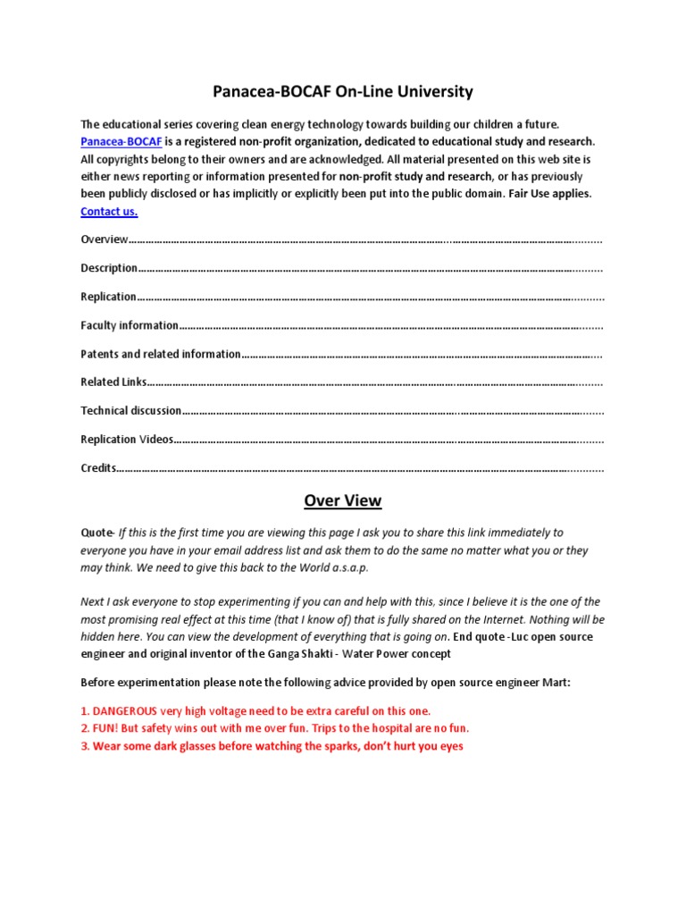 Water Plasma Spark Plug Research | PDF | Power Inverter | Series And ...