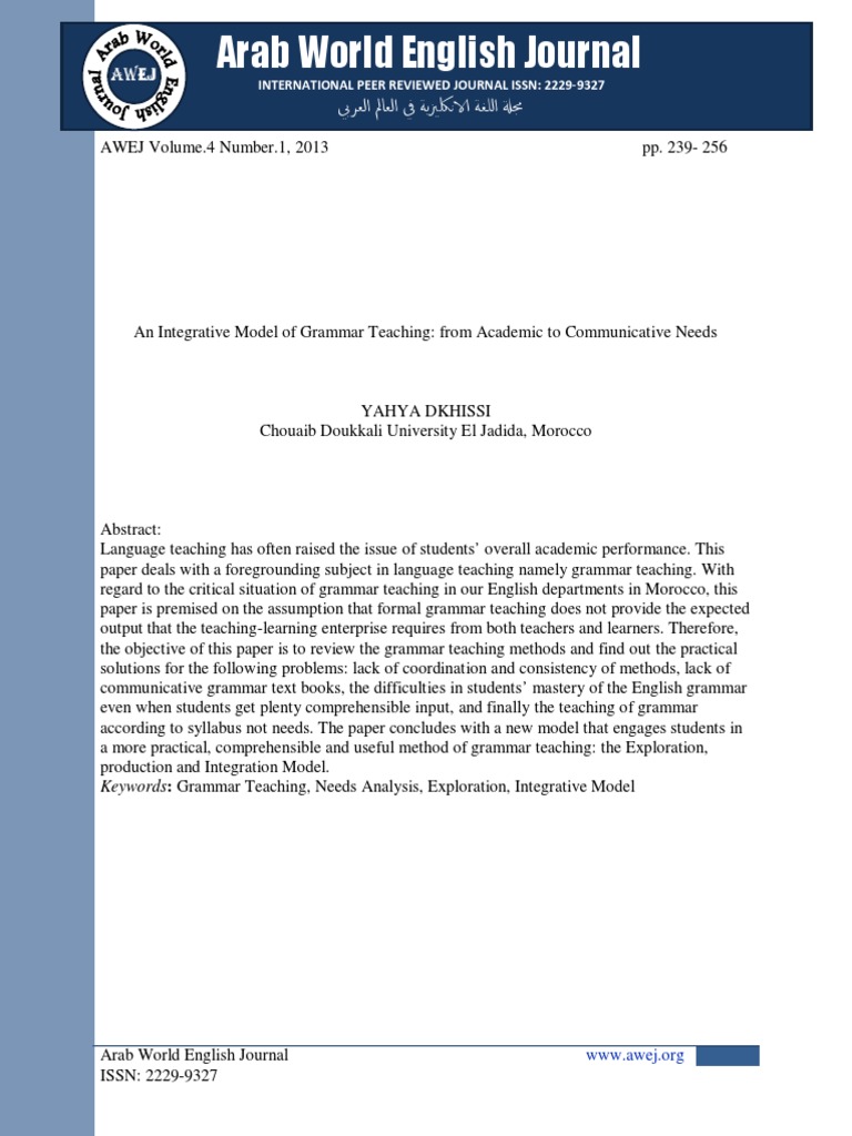 Integrative Grammar Teaching Model | PDF | Teaching Method | Teachers