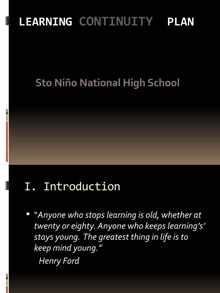 Learning Continuity Plan | PDF | Behavior Modification | Learning