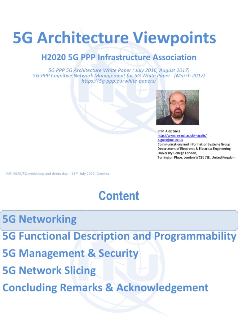 Alex Galis 5G Architecture Viewpoints | PDF | Computer Network | Cloud ...