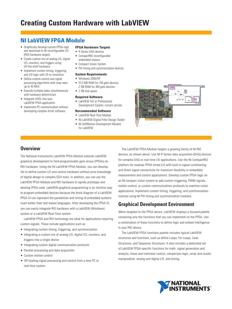 Labview Fpga Module Pdf Field Programmable Gate Array Data