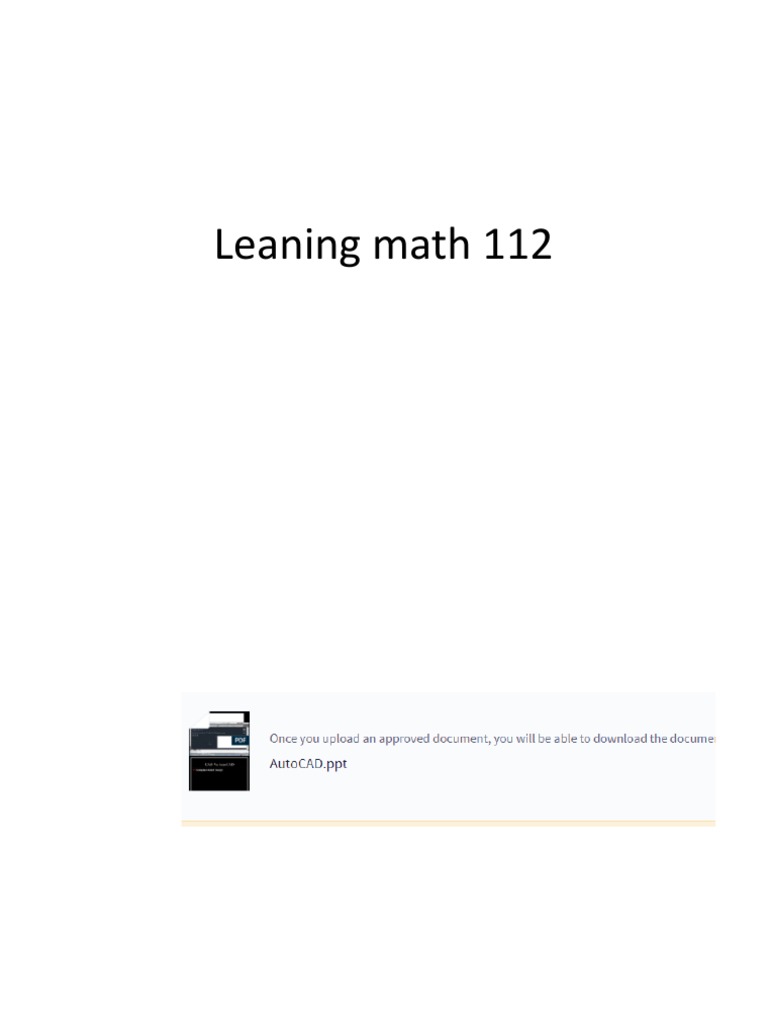Learning Math 112 | PDF