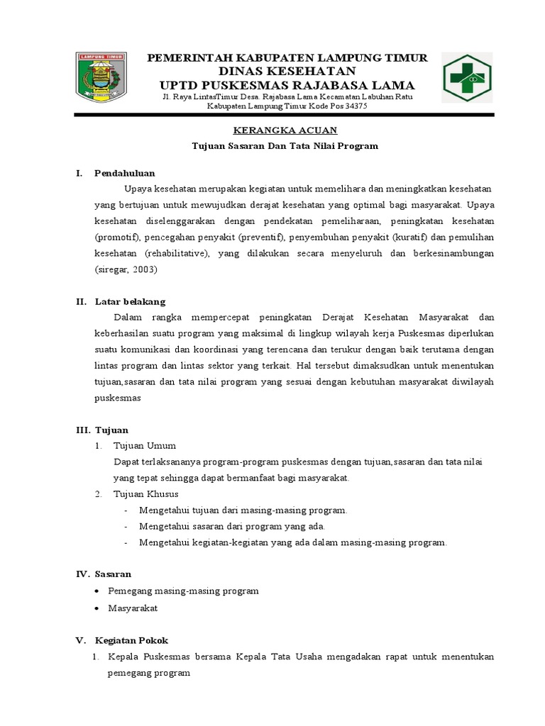 Rencana Program Puskesmas Efektif | PDF | Kesehatan Holistik