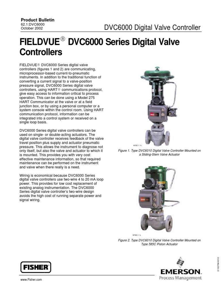 Fieldvue DVC6000 Series Digital Valve Controllers | PDF | Valve | Actuator