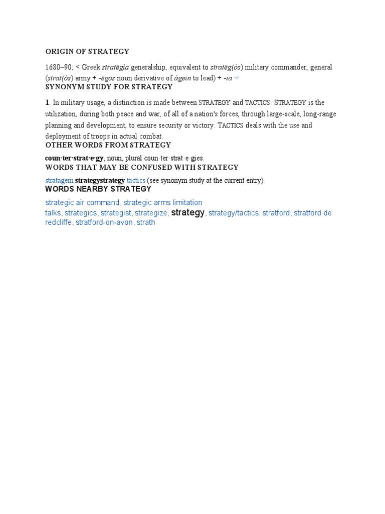 Origin of Strategy | PDF