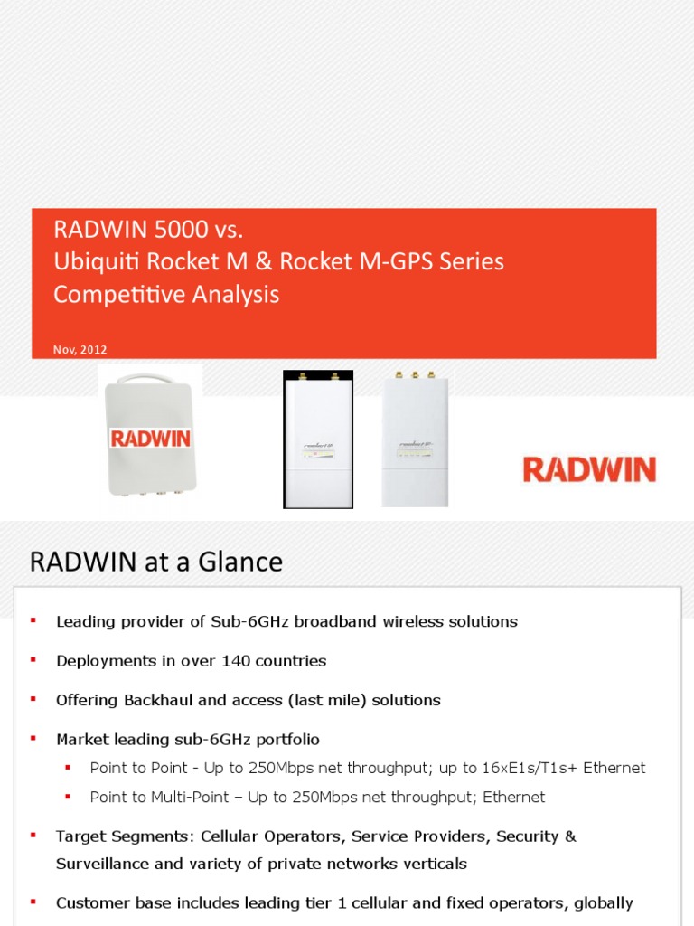 RADWIN 5000 vs. Ubiquiti Rocket M Analysis | PDF | Radio | Quality Of Service
