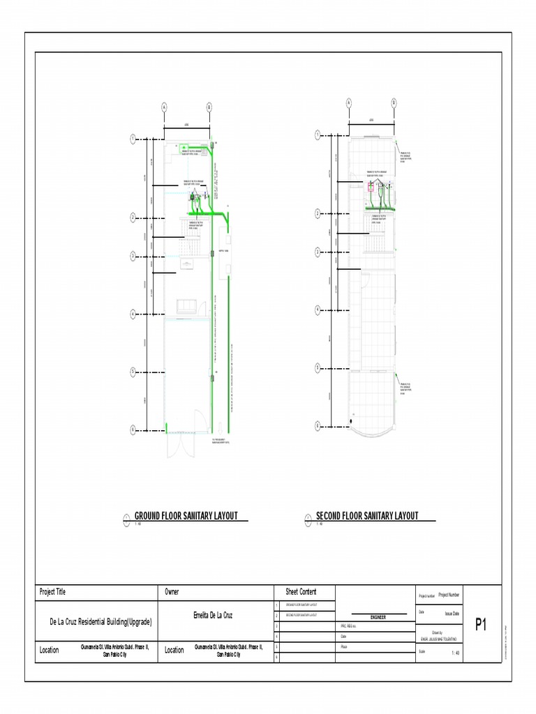 Plumbing Plan 1 PDF | PDF | Hydraulic Engineering | Sanitation